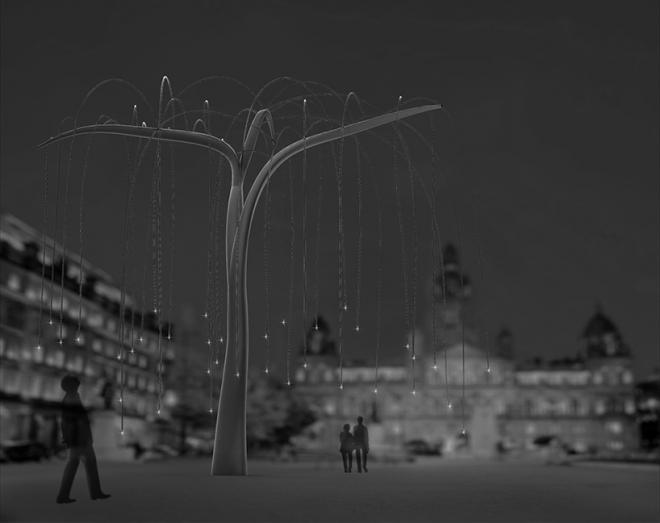 "LED Willow Tree" light sculpture | Armano Linta